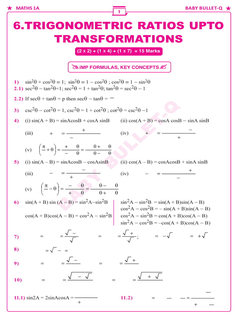 6 Trig Ratios Transformations | PDF | Trigonometric Functions | Combinatorics