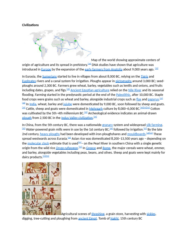 Civilization of Agriculture | PDF | Agriculture | Domestication