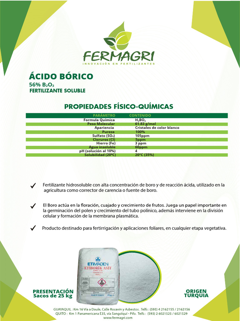 Fertilizante de Boro Soluble | PDF