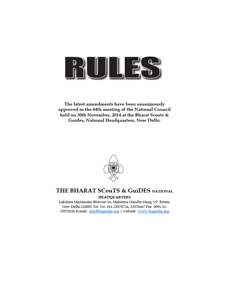 rules-book | PDF | Scouting | Quorum