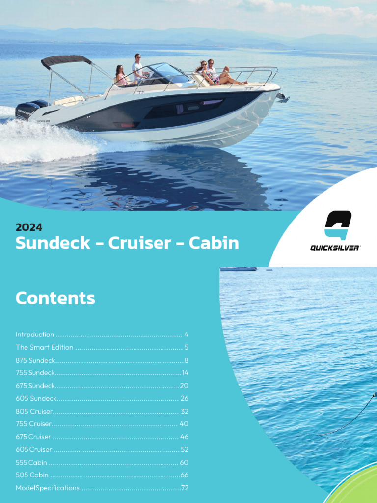 EN QUICKSILVER SUNDECK CRUISER CABIN CATALOGUE MY24b | PDF | Cockpit