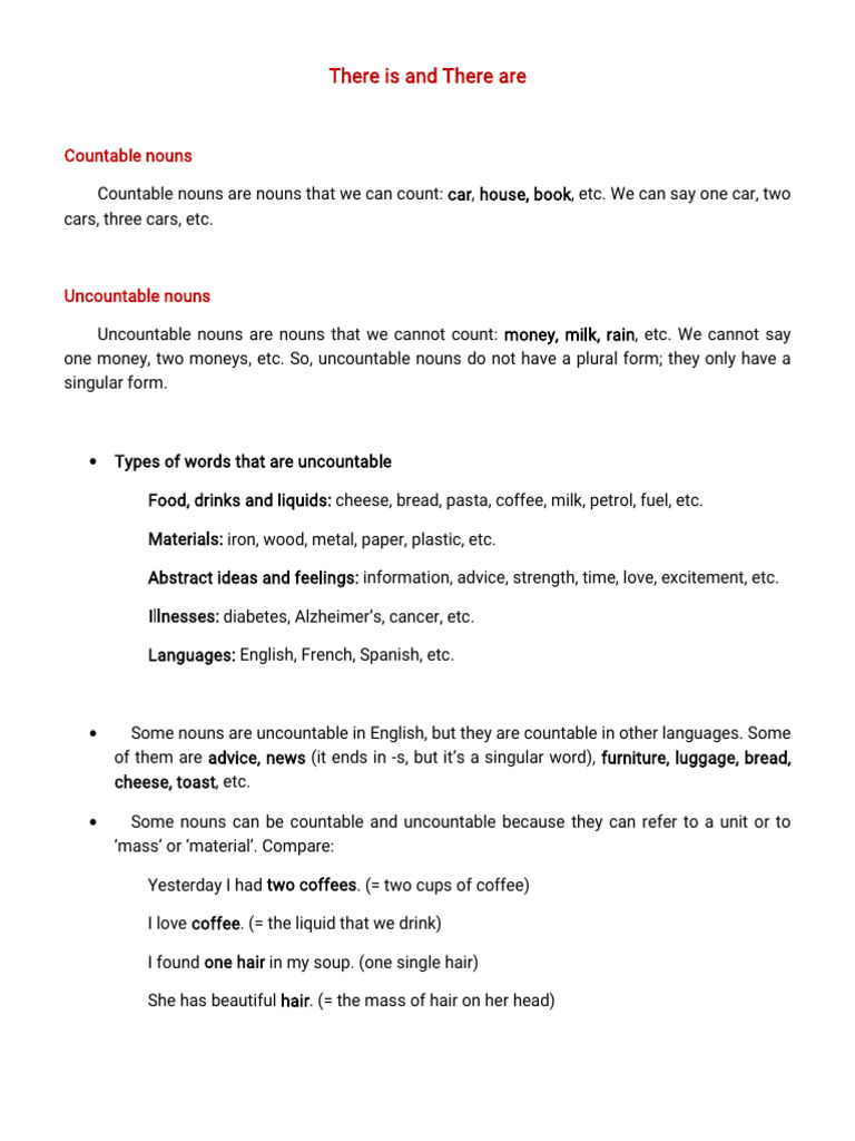 Week 8 There Is There Are | PDF | Noun | Plural