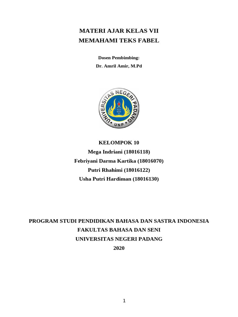 Memahami Teks Fabel untuk SMP | PDF