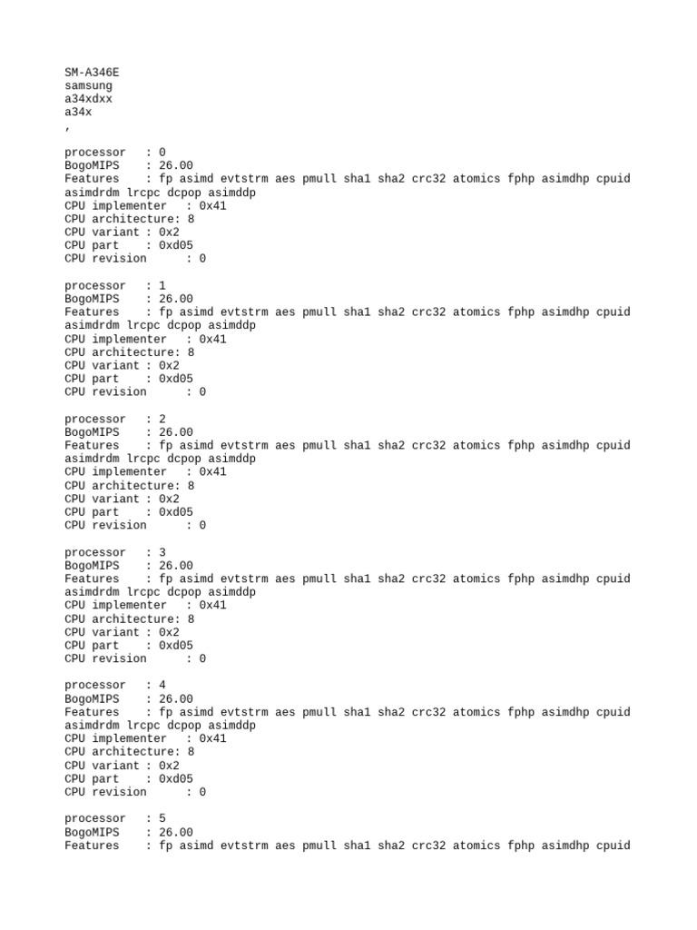 Samsung SM-A346E CPU Specifications | PDF