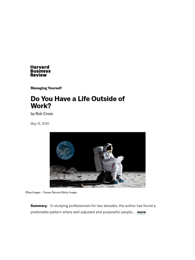 Do You Have A Life Outside of Work? | PDF | Mentorship | Psychology