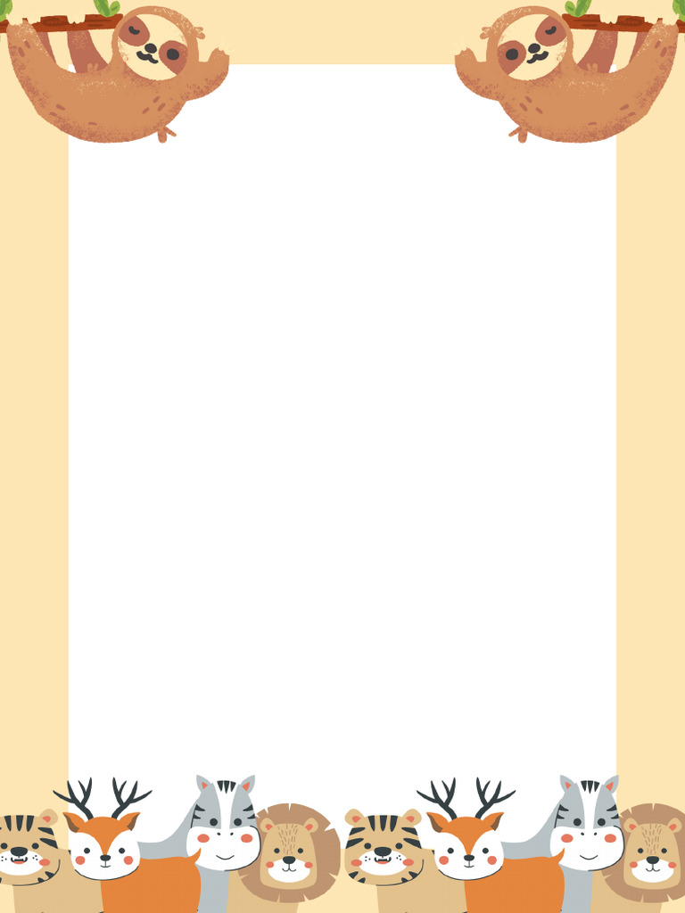 Brown Illustrative Animal Page Border | PDF
