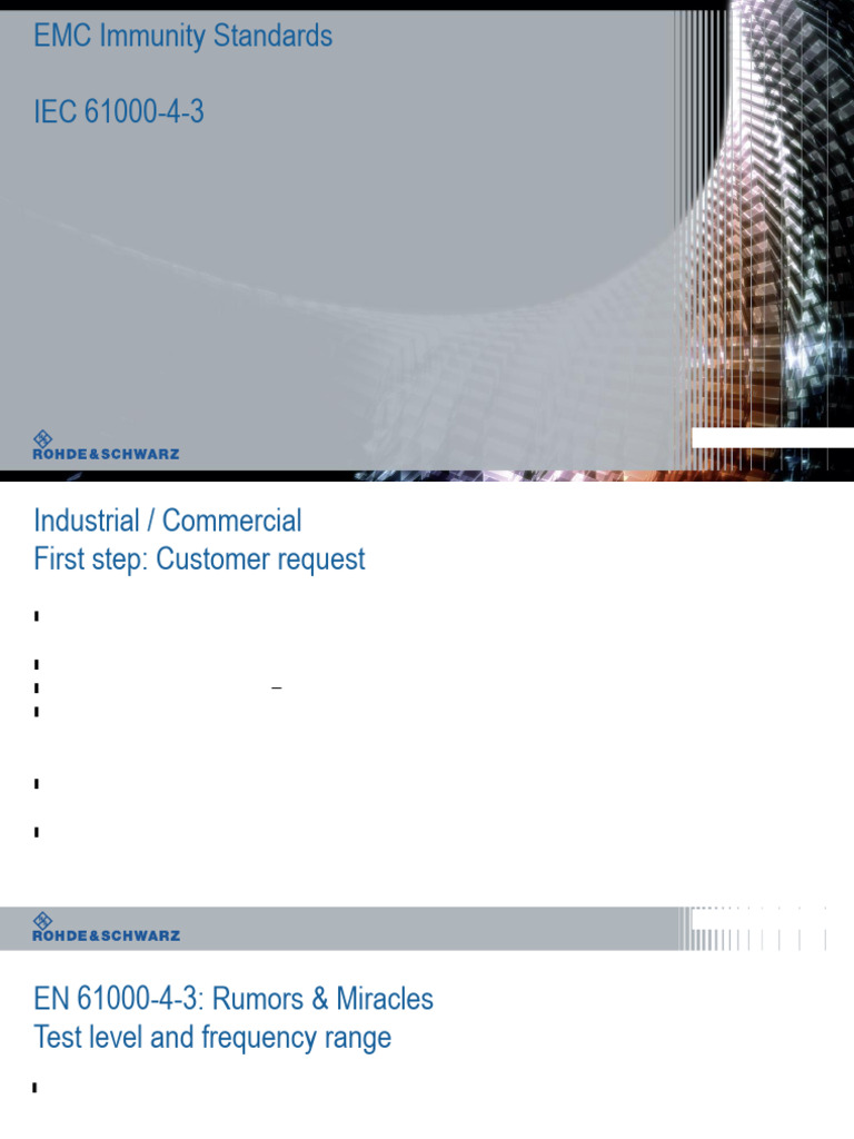 EMC Immunity Standards - IEC61000-4-3 | PDF | Electromagnetic Compatibility | Hertz