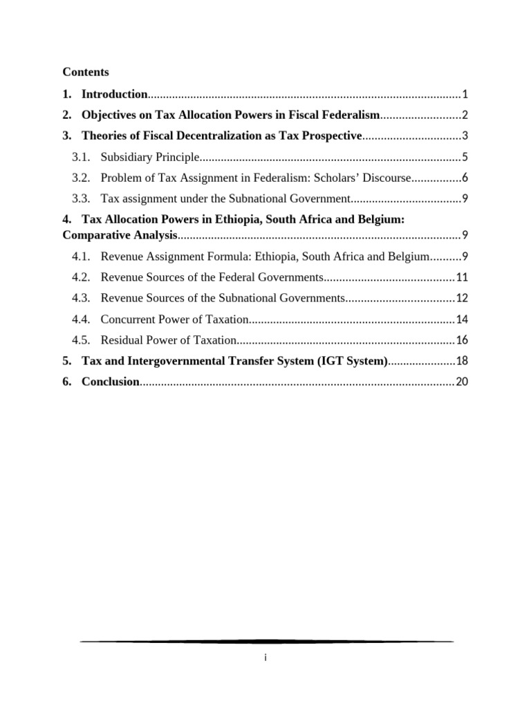Final Draft Tax Allocation in Federalism-1 | PDF | Taxes | Decentralization