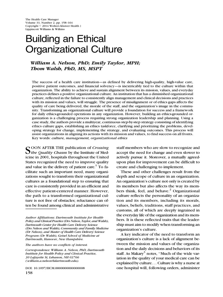 Ética - Building - An - Ethical - Organizational - Cultu - 241123 ...