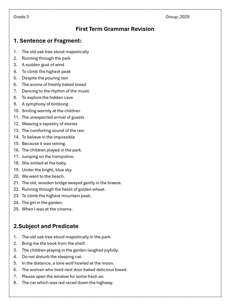 Grade 3 Grammar Revision Guide Pdf