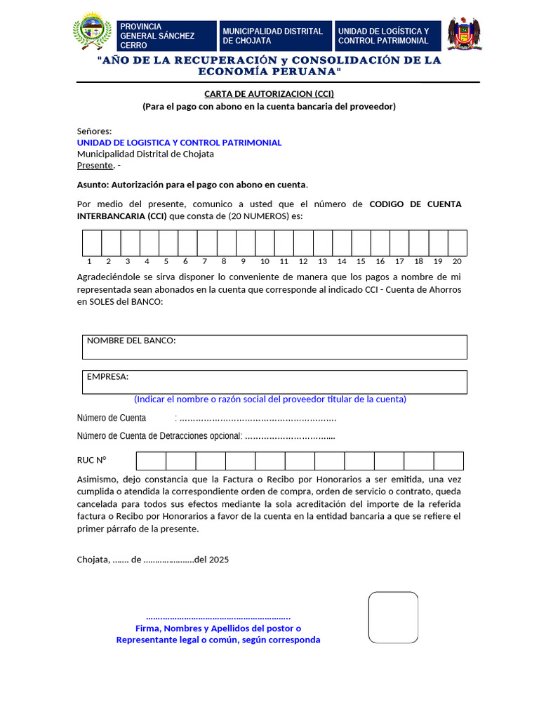 FORMATO CCI | PDF
