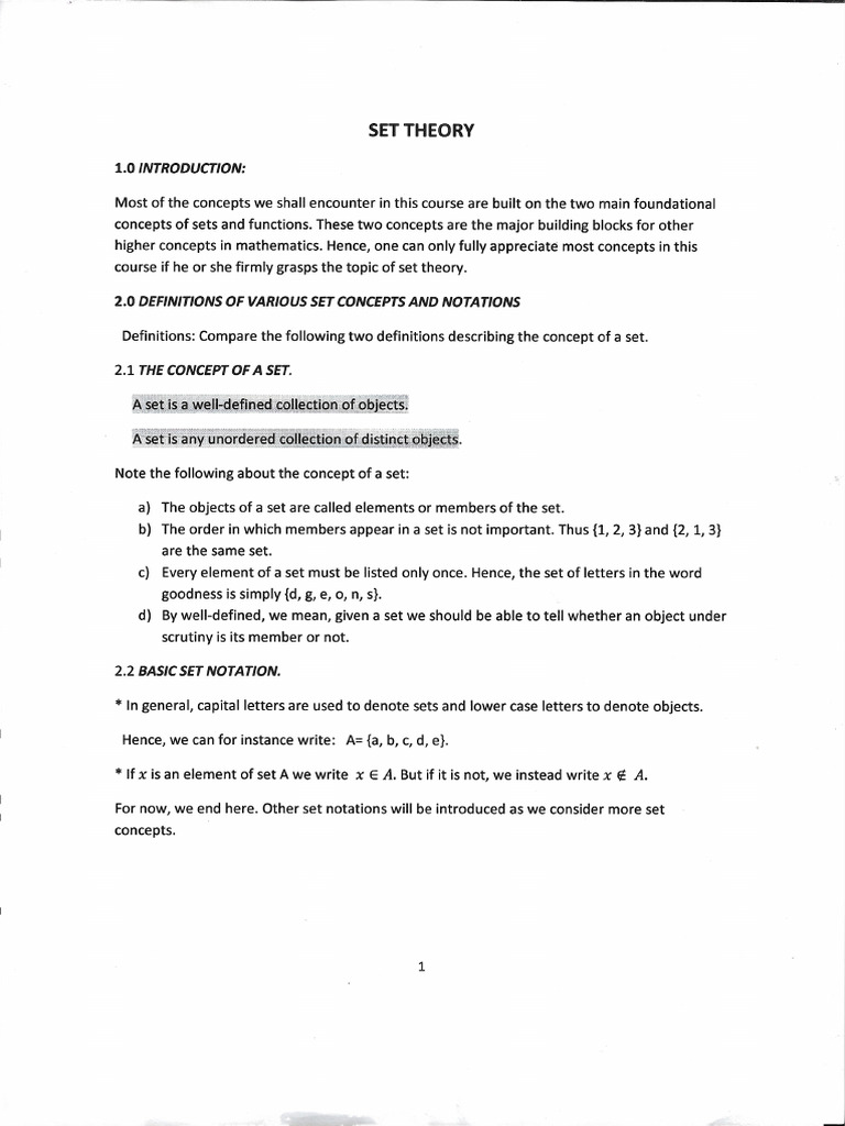 001.the Set Theory | PDF