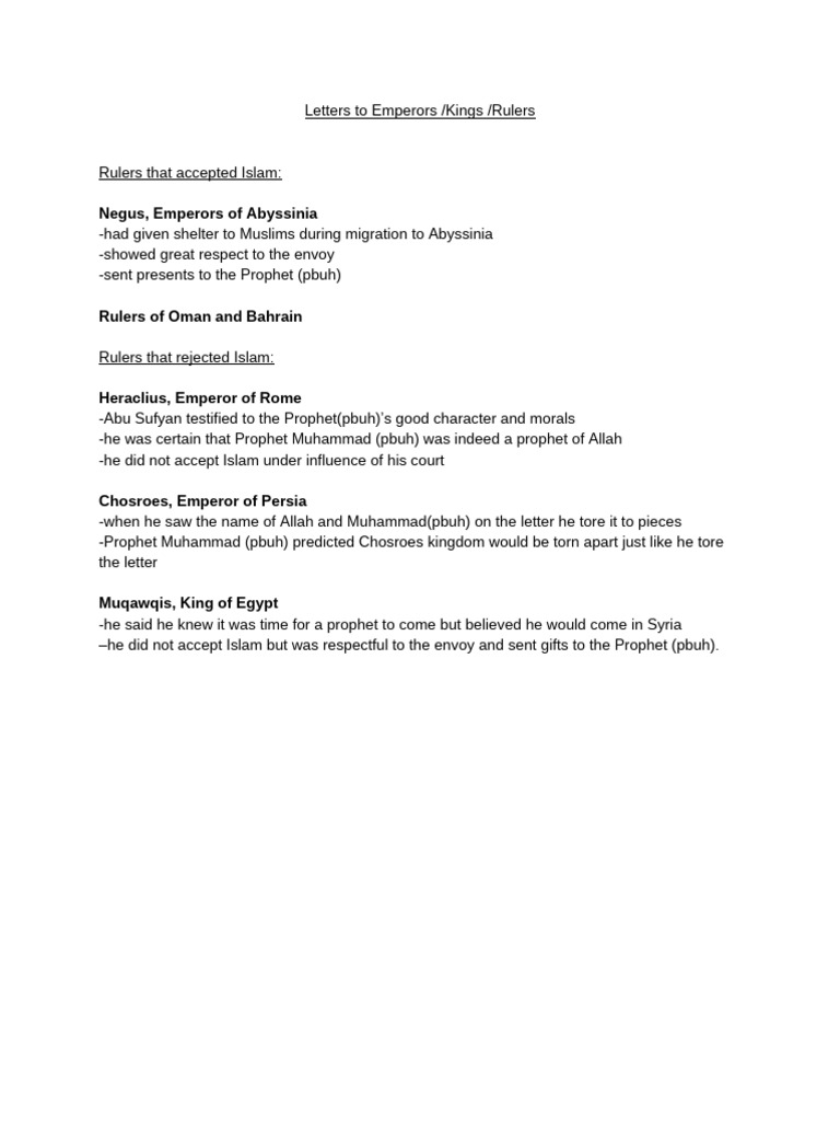 Letters To Emperors - Kings - Rulers | PDF