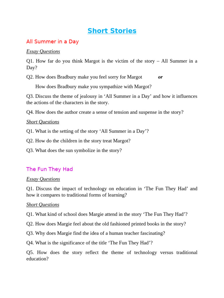 Literature Study Guide Questions | PDF