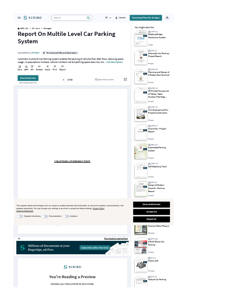 Automatic Multilevel Car Parking | PDF | Parking | Traffic