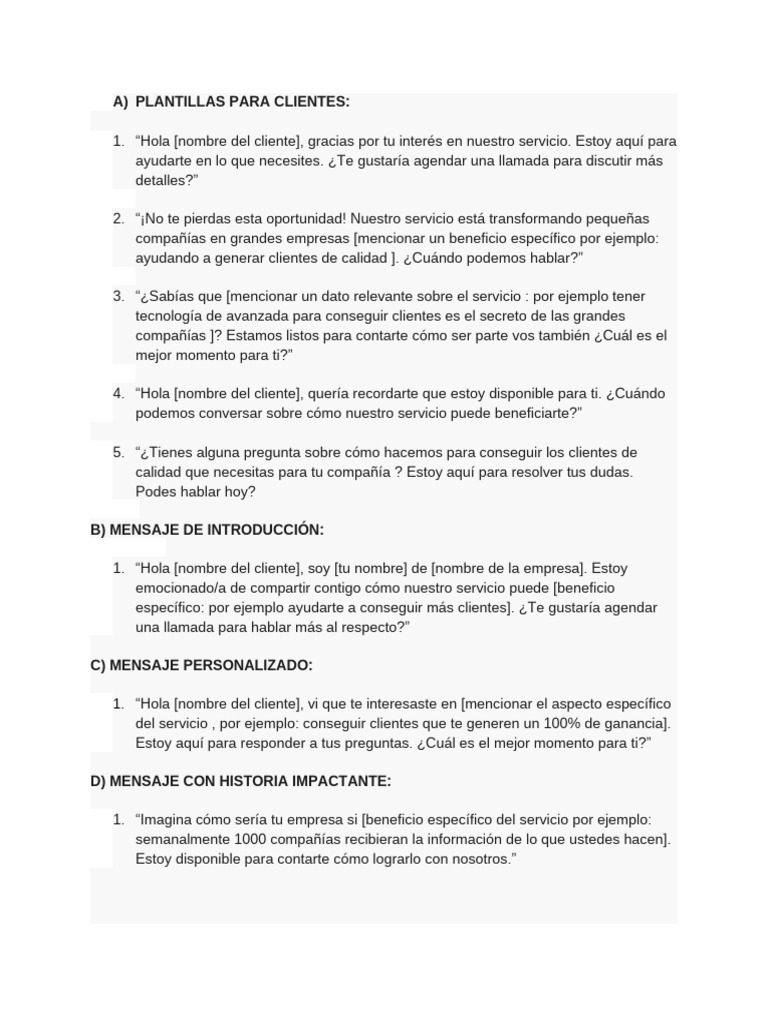 Plantillas para Clientes - Organizado | PDF | Business