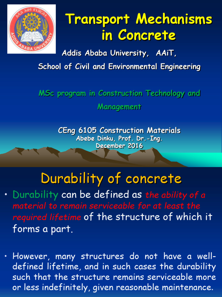 Concrete Transport Mechanisms Explained | PDF | Concrete | Diffusion