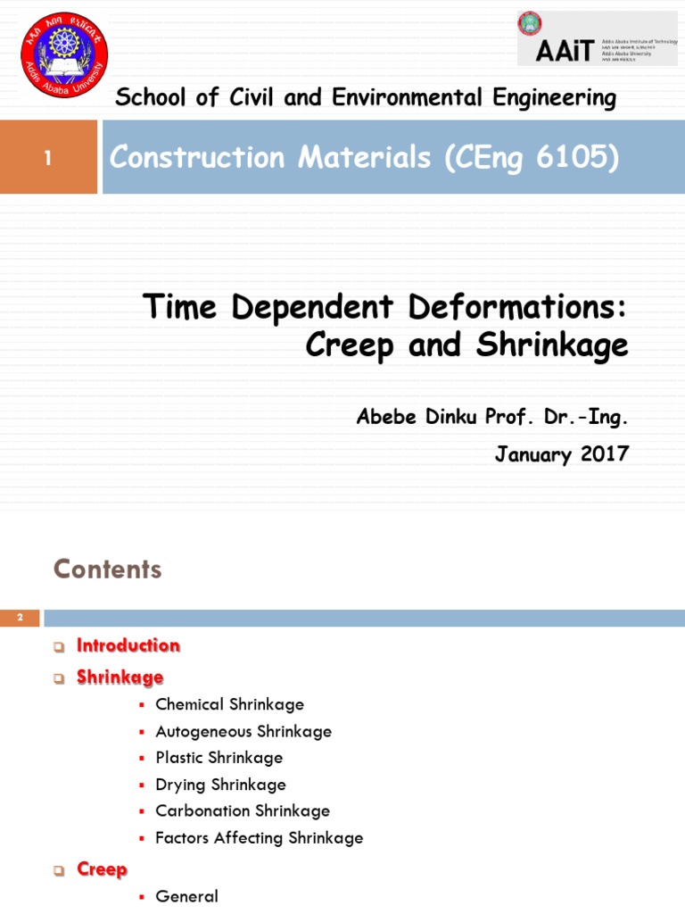 Time-Dependent Deformation Lecture 10 | PDF | Creep (Deformation ...