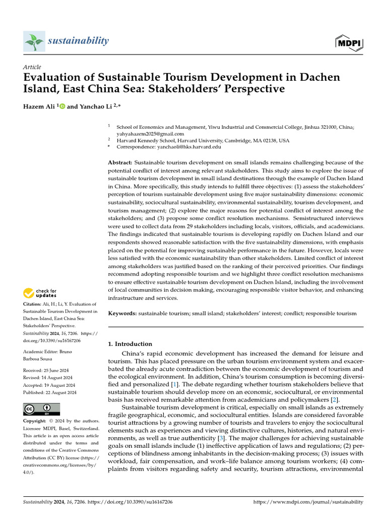 Evaluation of Sustainable Tour | PDF | Sustainability | Tourism