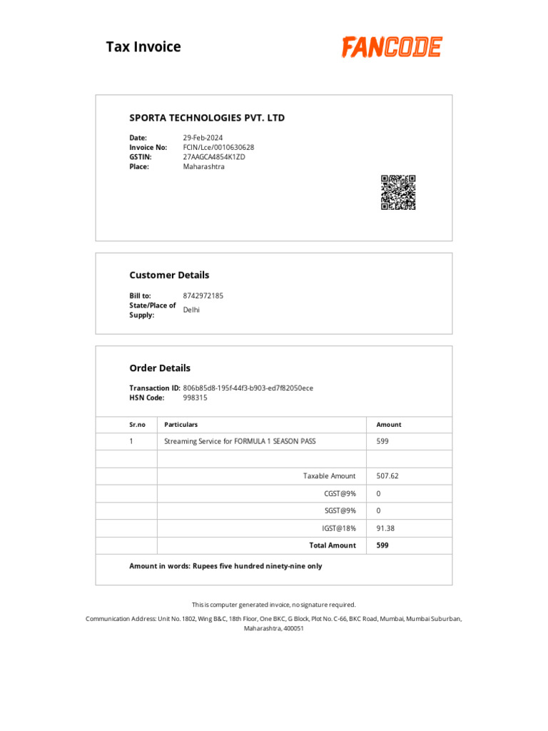 INVOICE | PDF