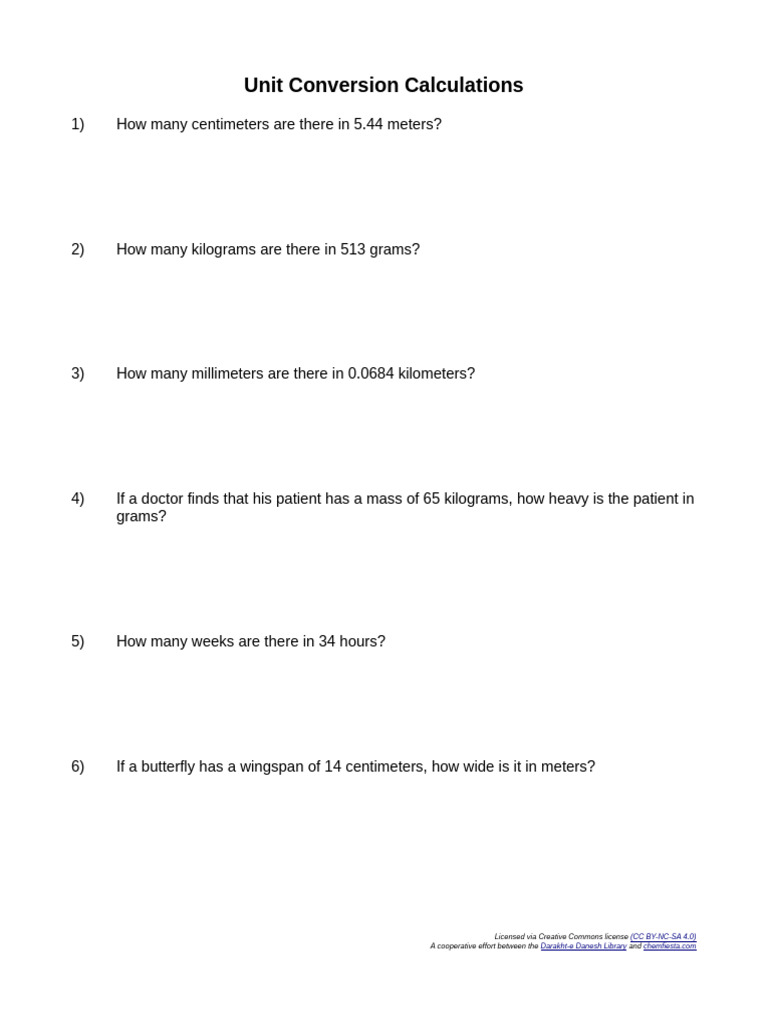 Unit Conversion Calculations Guide | PDF