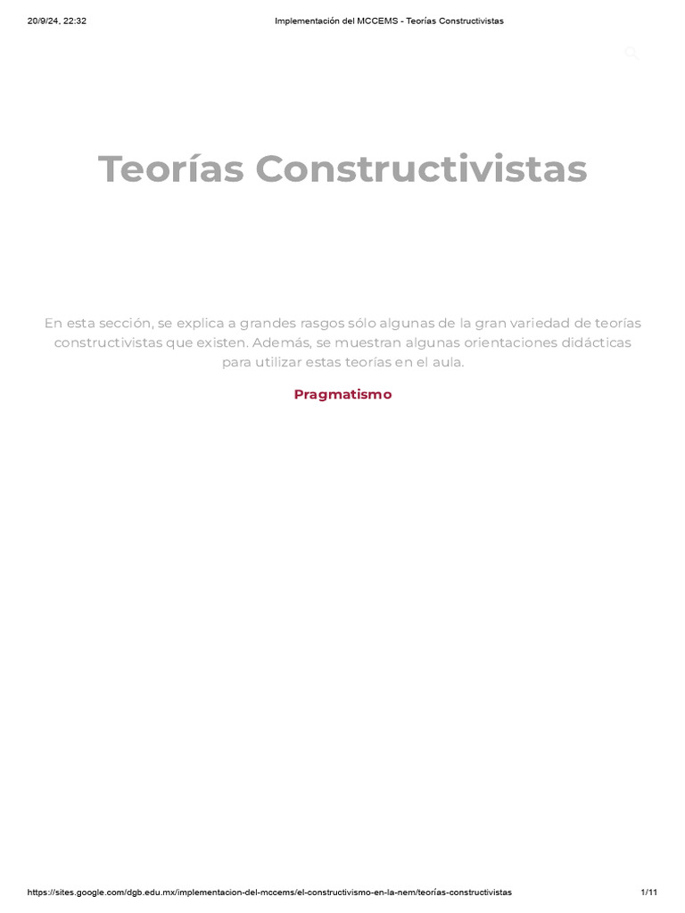 Teorías Constructivistas | PDF | Constructivismo (filosofía de la educación) | Aprendizaje