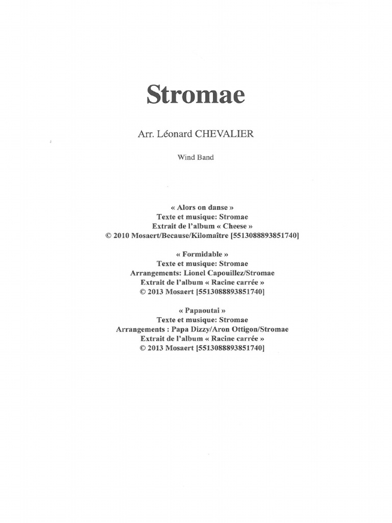 969 - Stromae - FULL SCORE | PDF