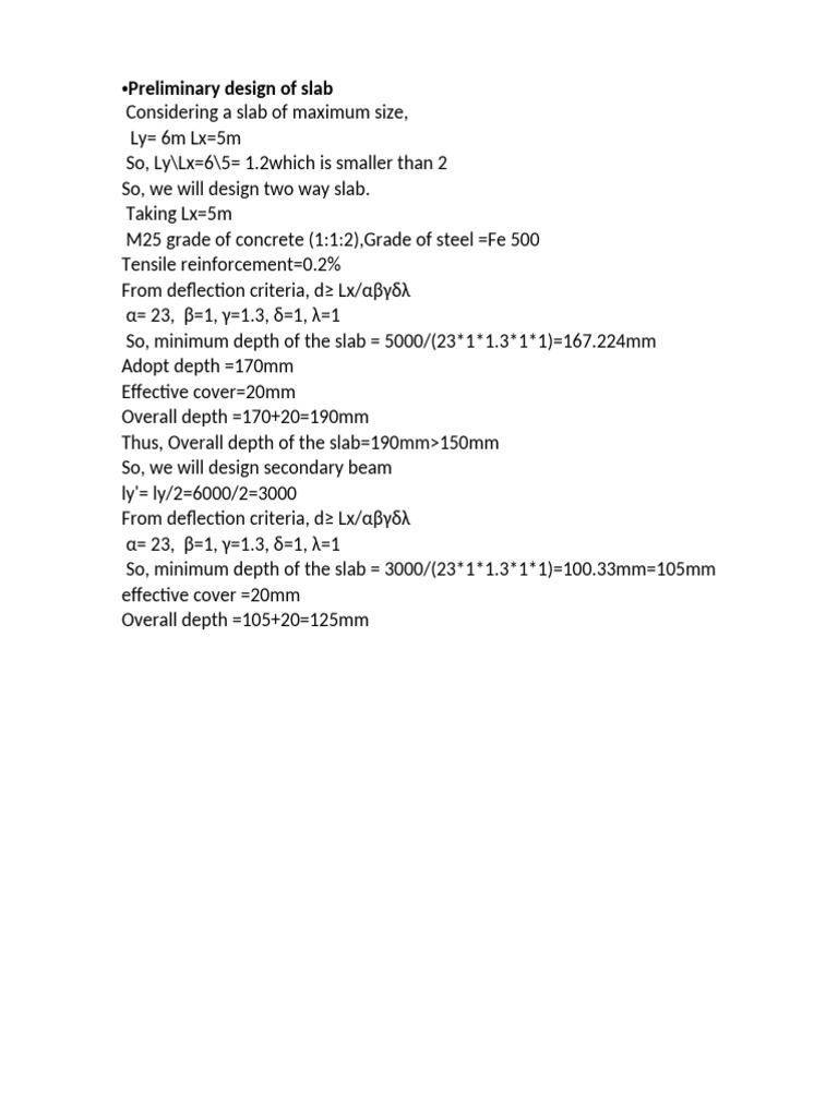 Two-Way Slab Design Calculation | PDF