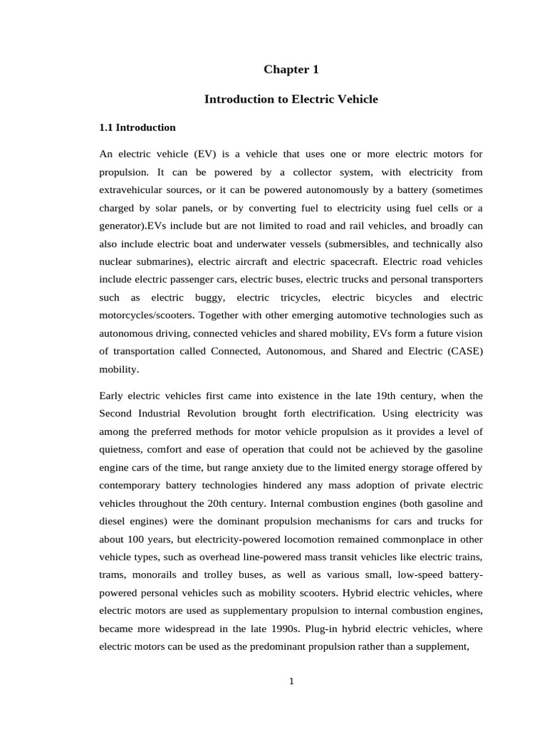 Electric Vehicle Report | PDF | Lithium Ion Battery | Electric Vehicle