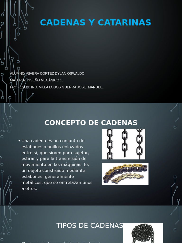 CADENAS Y CATARINAS | PDF | Engranaje | Acero