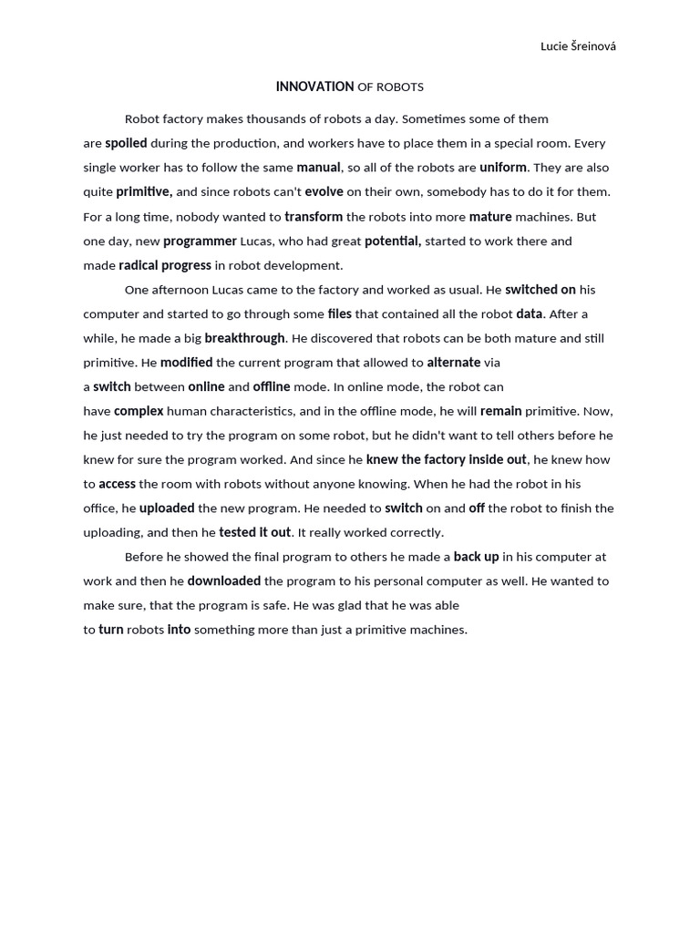 Robot Innovation Breakthrough by Lucas | PDF