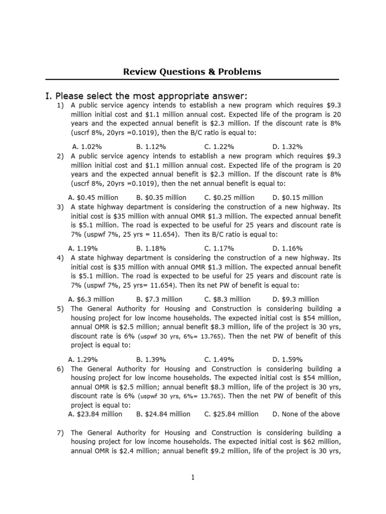 Review Problems | PDF | Interest | Economies