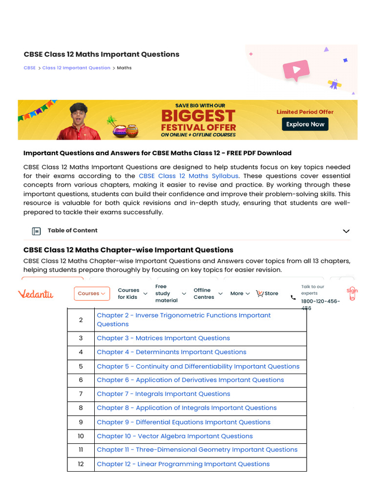 Maths Long Questions | PDF | Mathematics | Determinant