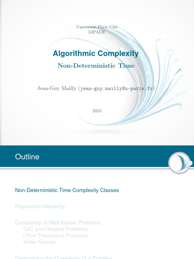 04_non_deterministic_time | PDF | Computational Complexity Theory | Time Complexity