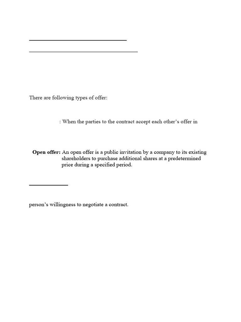 2.a) Offer and Invitation To Offer | PDF | Offer And Acceptance ...