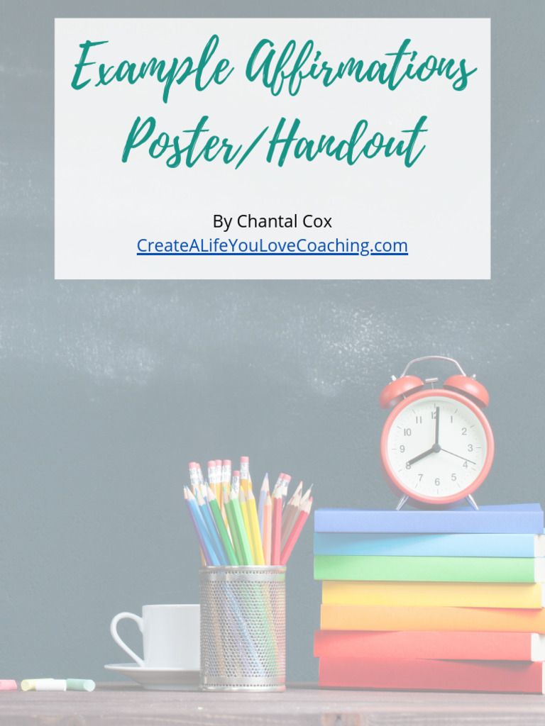 Example Affirmations Poster/Handout: by Chantal Cox | PDF