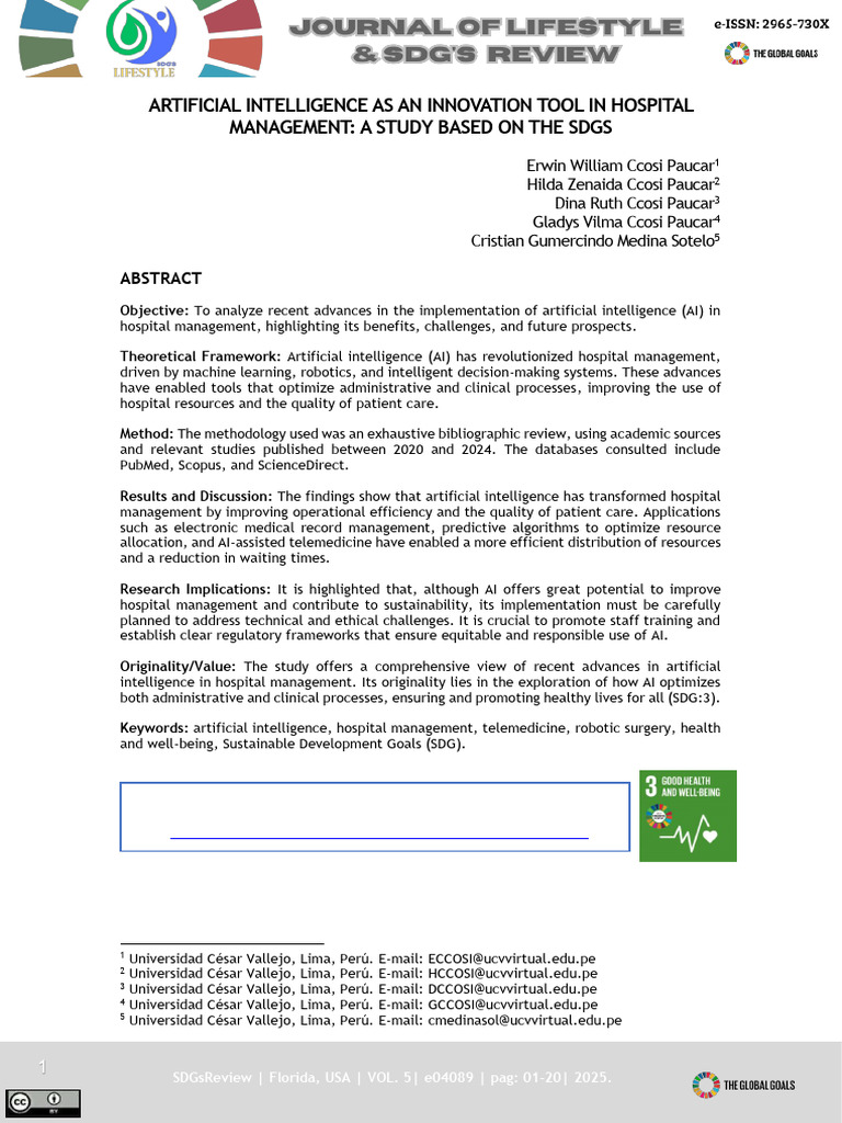 Journal of Lifestyle and SDGs Review 4089 | PDF | Artificial Intelligence | Intelligence (AI ...
