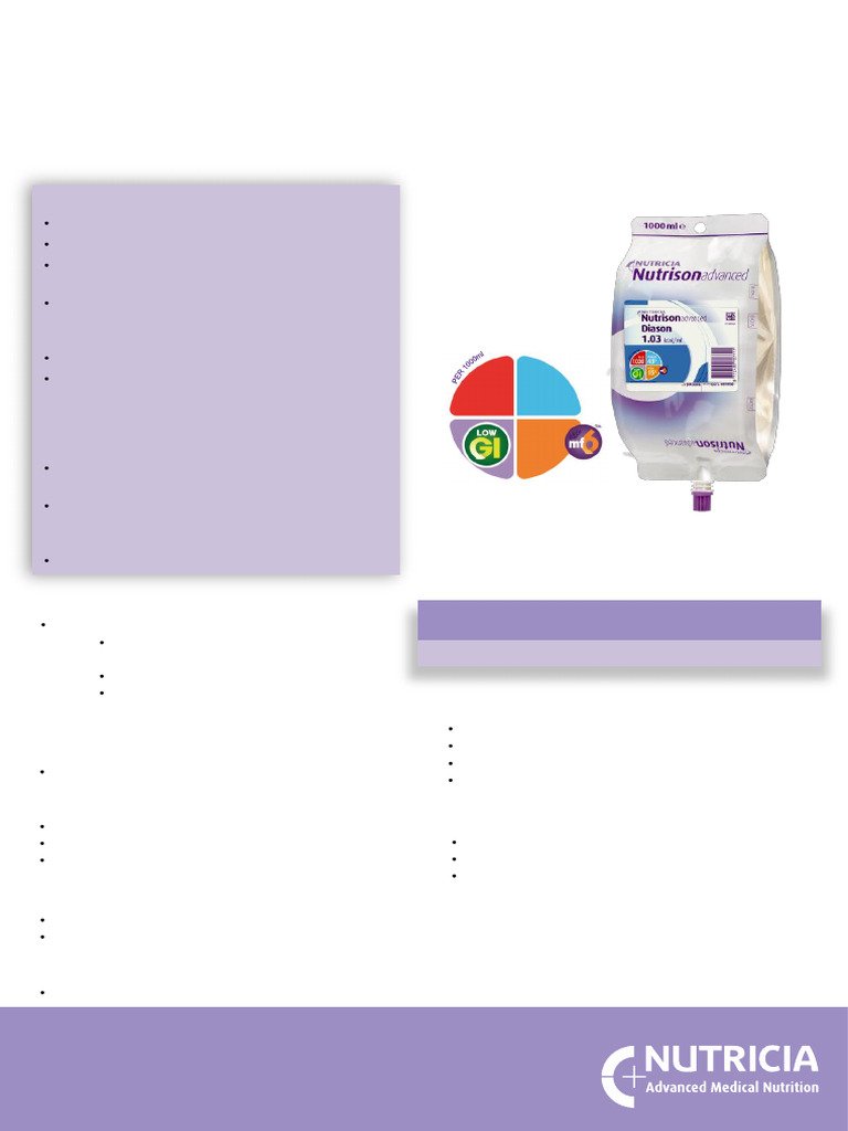 Nutrison Advanced Diason 1L Fact Sheet SA - FC | PDF | Dietary Fiber ...