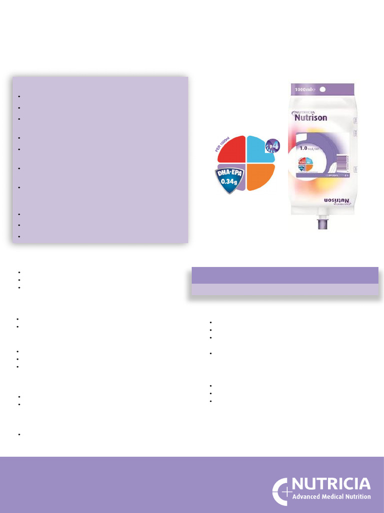 Nutrison 1_0 kcal 1L Fact Sheet SA - FC | PDF | Human Nutrition | Nutrition