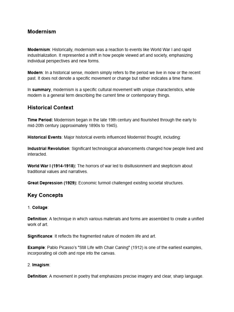 Modernism and Postmodernism | PDF | Modernism | Postmodern Literature