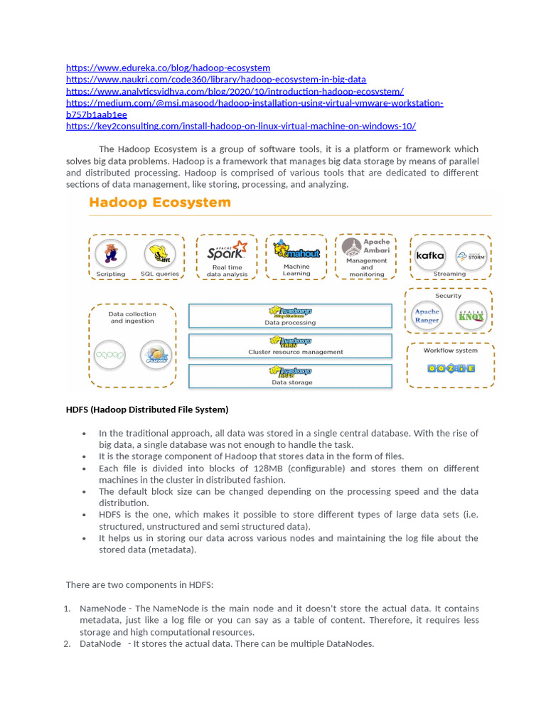Hadoop Ecosystem | PDF | Apache Hadoop | Apache Spark