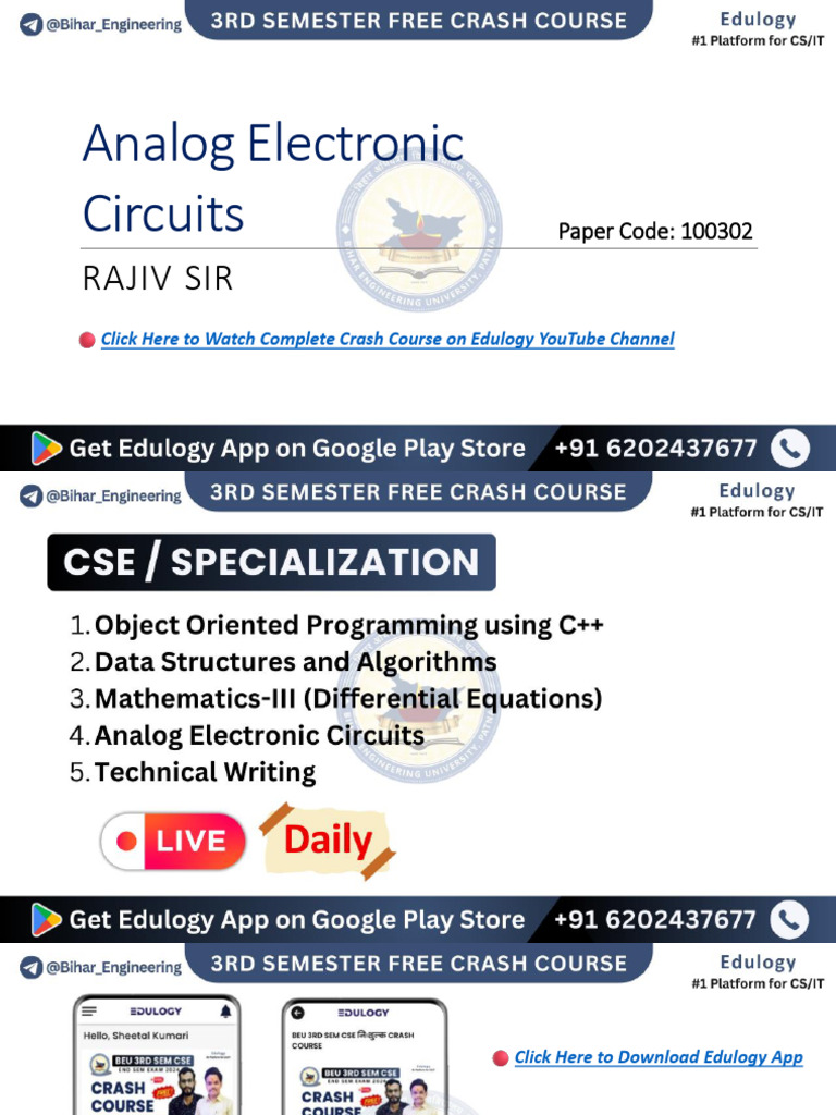 Analog Electronic Circuits VVI Questions 100302 CSE EE | PDF | Rectifier | Diode