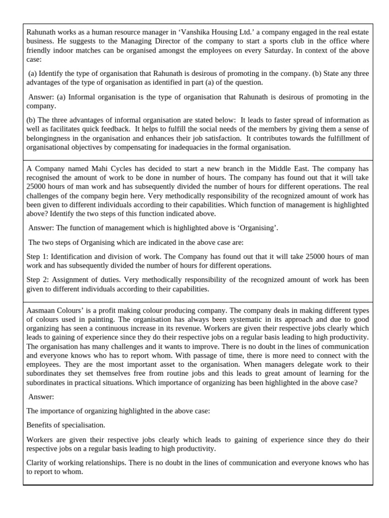 Organising Revision Sheet | PDF | Social Psychology | Business