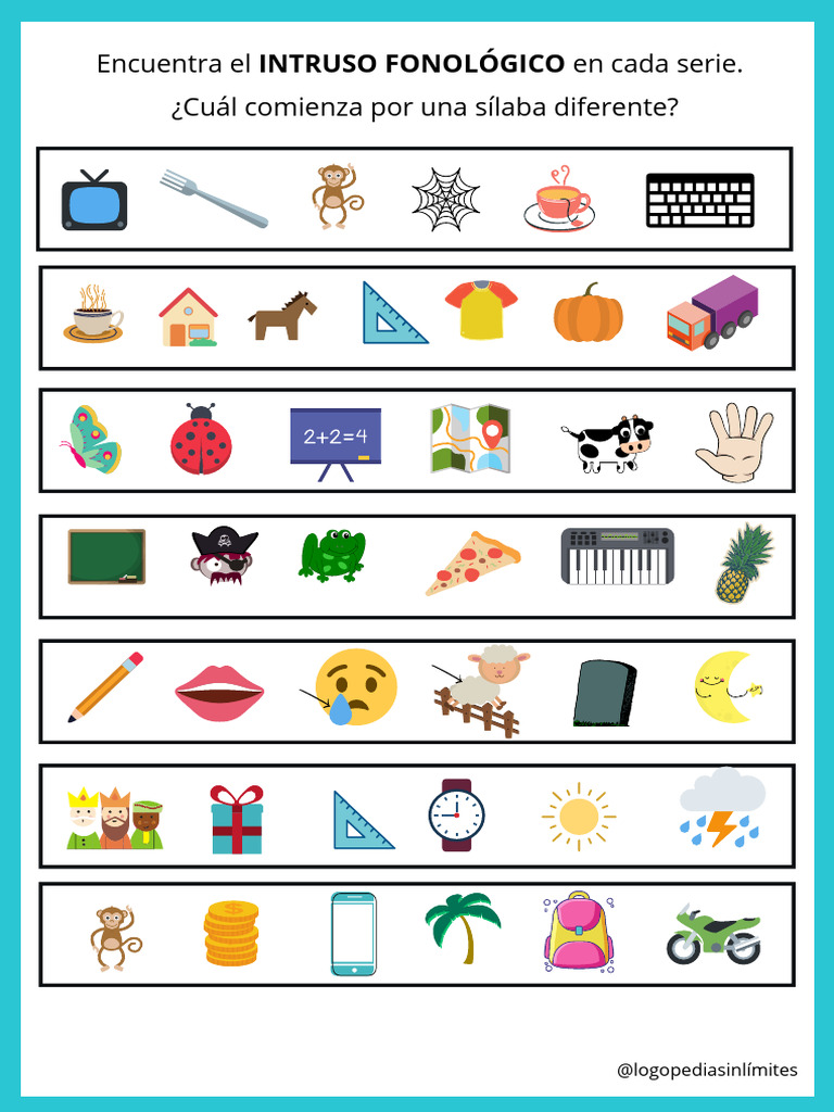 Identifica el Intruso Fonológico | PDF