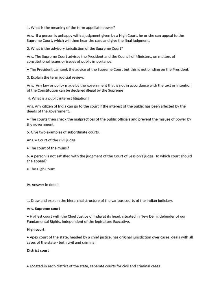 judiciary class 8 | PDF | Supreme Courts | Appeal