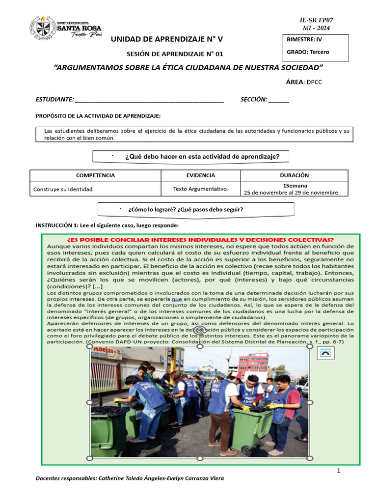 Material-sesi-n 1 - V Unidad- Dpcc- 3cero.docx | PDF | Democracia | Ideologías políticas