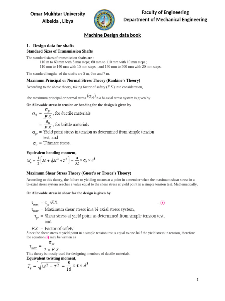 Machine Design Data Book | PDF | Belt (Mechanical) | Bending