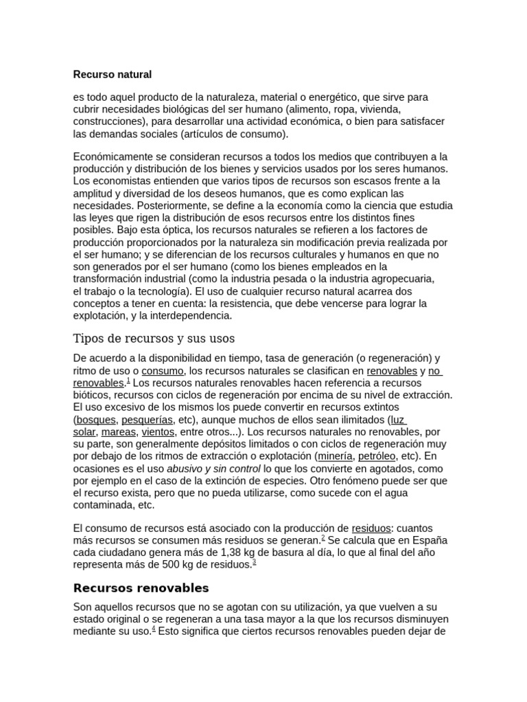 Recursos renovables | PDF | Ciencias sociales ambientales | Recurso