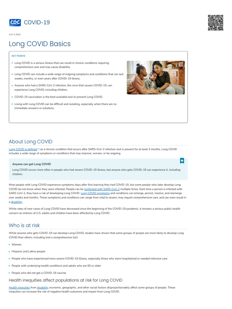 Long Covid Basics - Covid-19 - CDC | PDF | Chronic Fatigue Syndrome ...