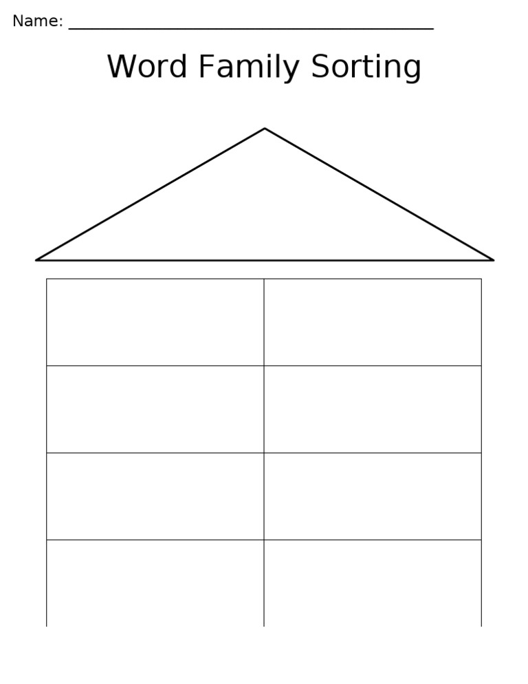 Word Family Sort | PDF | Career & Growth | Wellness